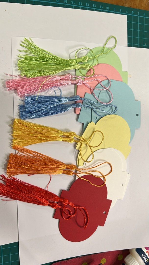 Lantern Shape Bookmark With Tassel Multiple Colours 12pc Per Pack For Drawing Message Festive ...