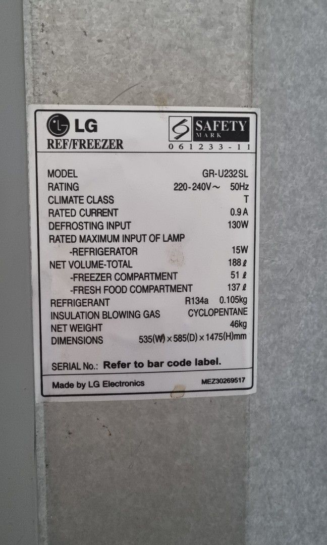 LG fridge, Furniture & Home Living, Bathroom & Kitchen Fixtures on ...