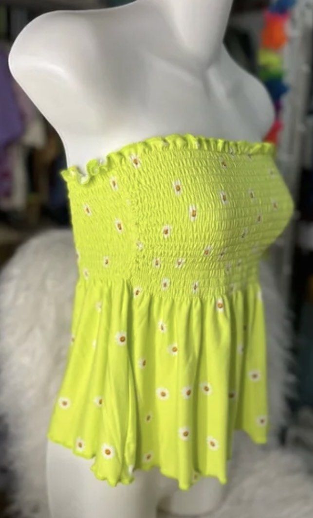 Lime Green Tube Top on Carousell