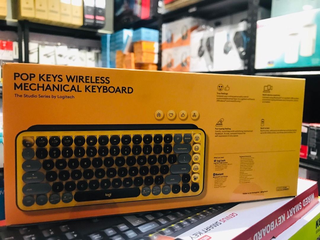 Logitech POP KEYS Mechanical Wireless Keyboard Bluetooth Logi Bolt ...