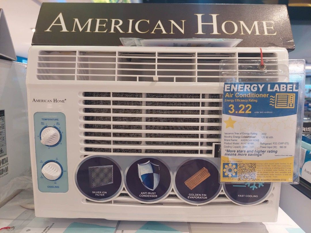 LOWEST PRICES AMERICAN HOME WINDOW TYPE NON-INVERTER MANUAL AIRCON ...