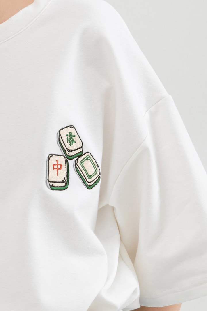 MAHJONG EMBROIDERY TEE, Men's Fashion, Tops & Sets, Tshirts & Polo ...