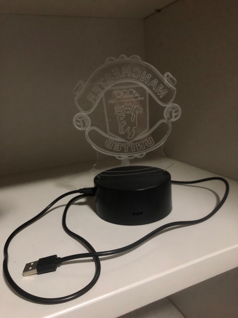 Manchester United Night LED Light Lamp, Furniture & Home Living ...