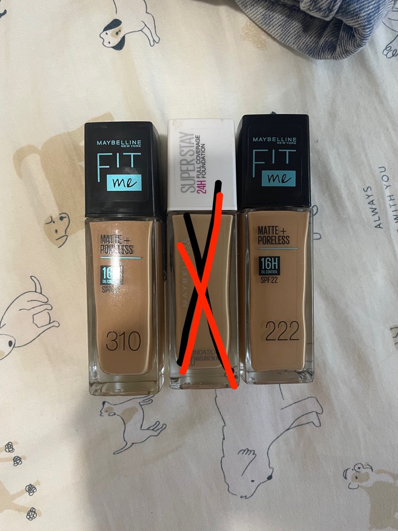 Maybelline Fit Me Foundation shade 310 and 222, Beauty & Personal Care ...
