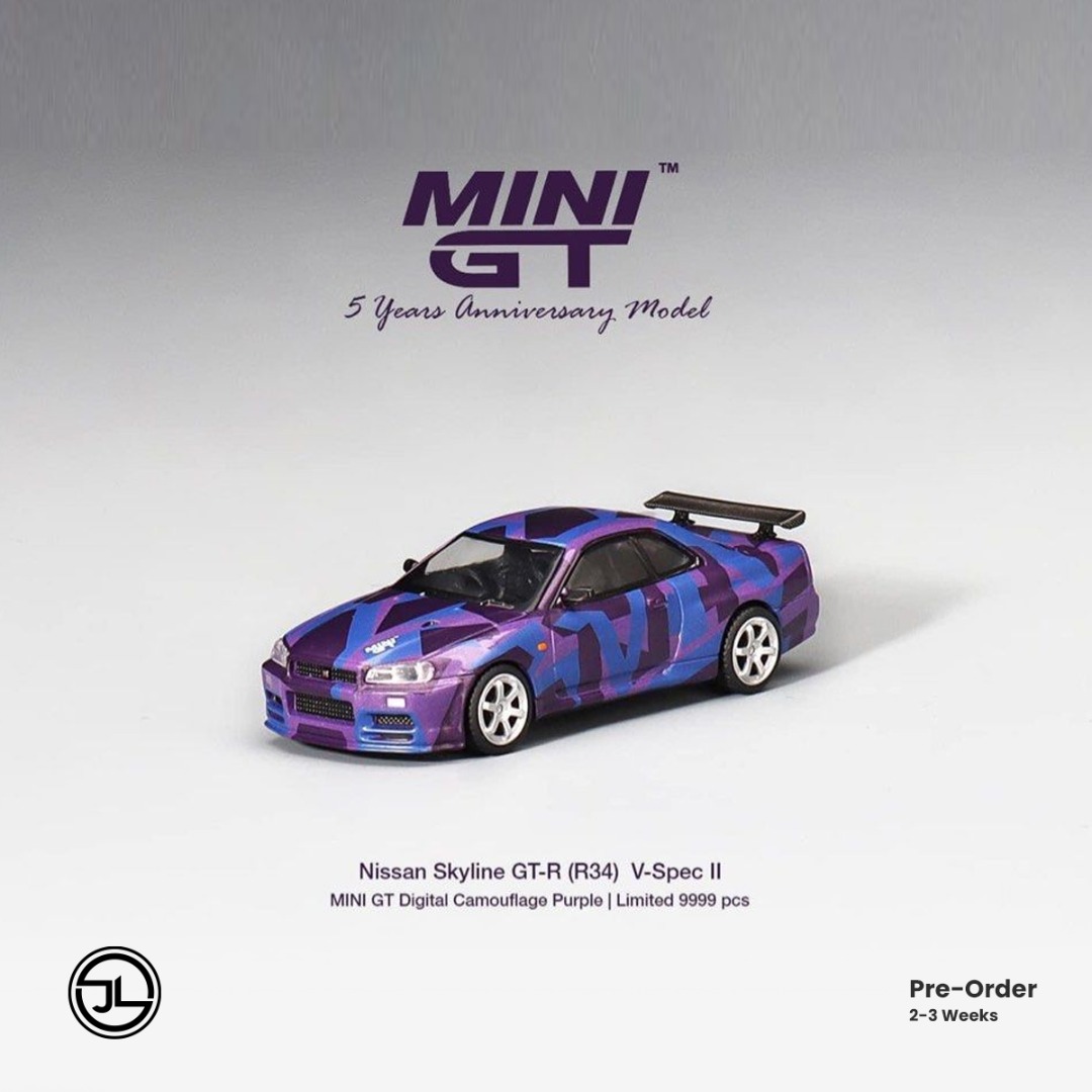 MINI GT #446 NISSAN SKYLINE R34 (V SPEC II) (5 YEARS ANNIVERSARY ...