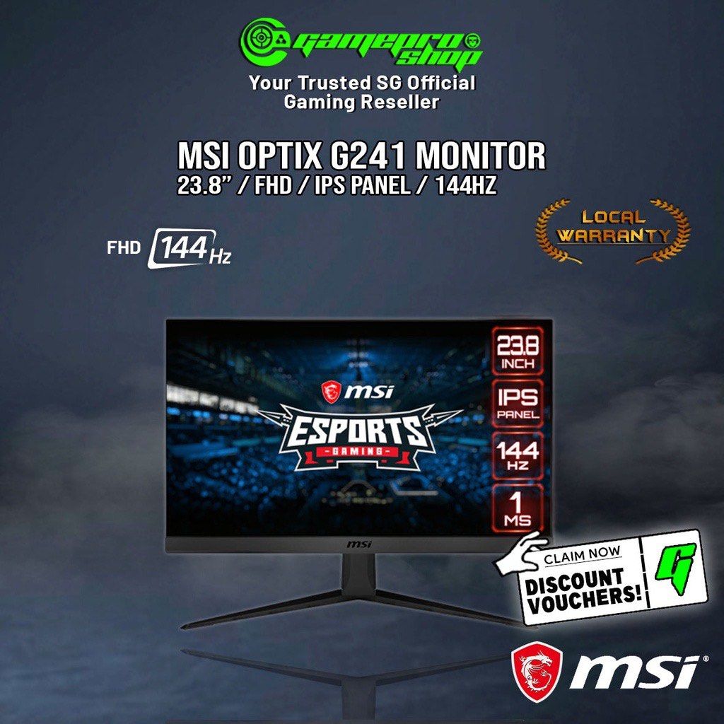 MSI G241 FHD IPS 144hz monitor, Computers & Tech, Parts & Accessories ...