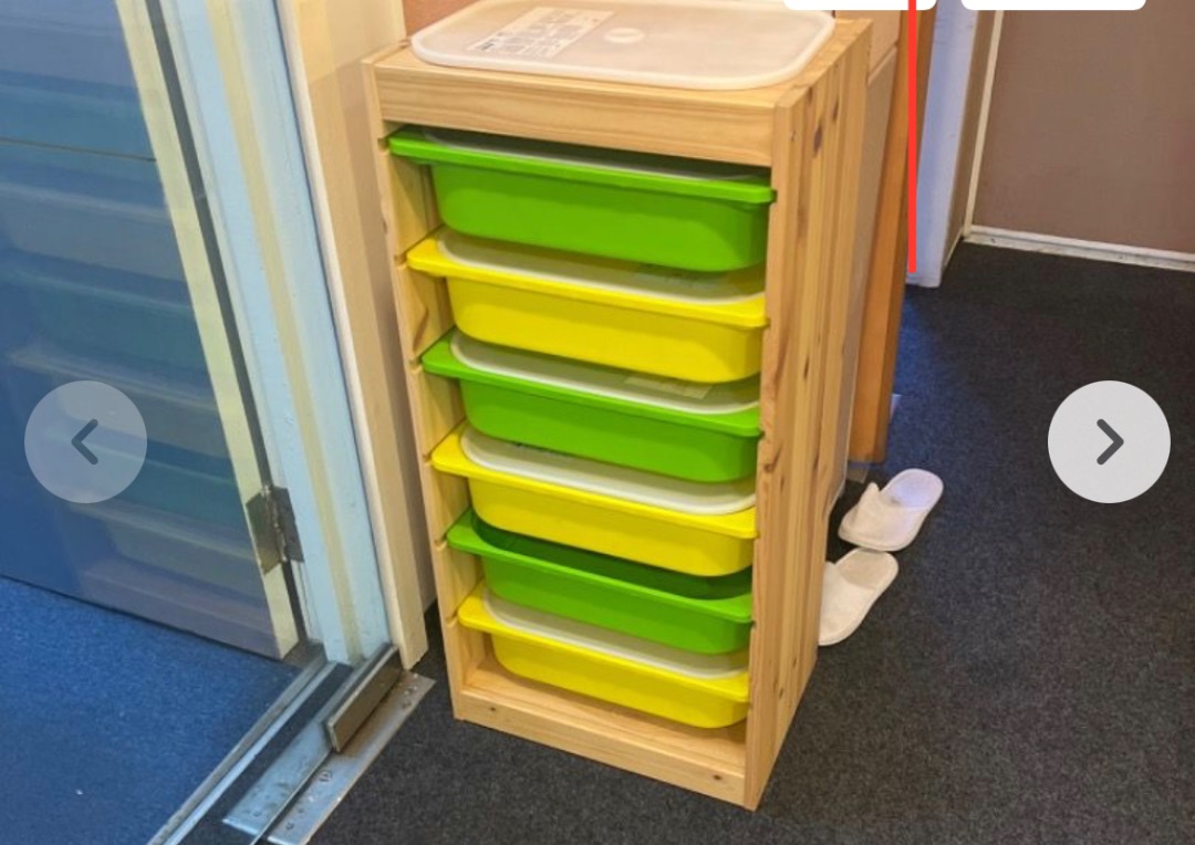 Multi level rack with plastic basket with cover, Furniture & Home ...