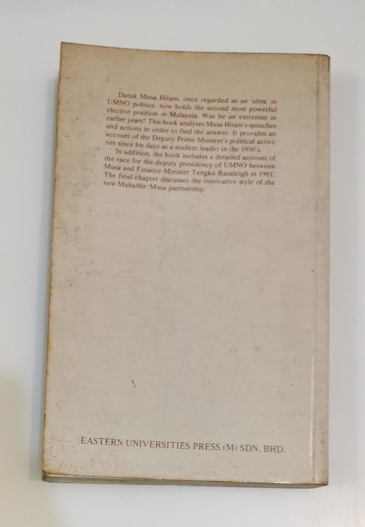 MUSA HITAM. A POLITICAL BIOGRAPHY, Hobbies & Toys, Books & Magazines ...
