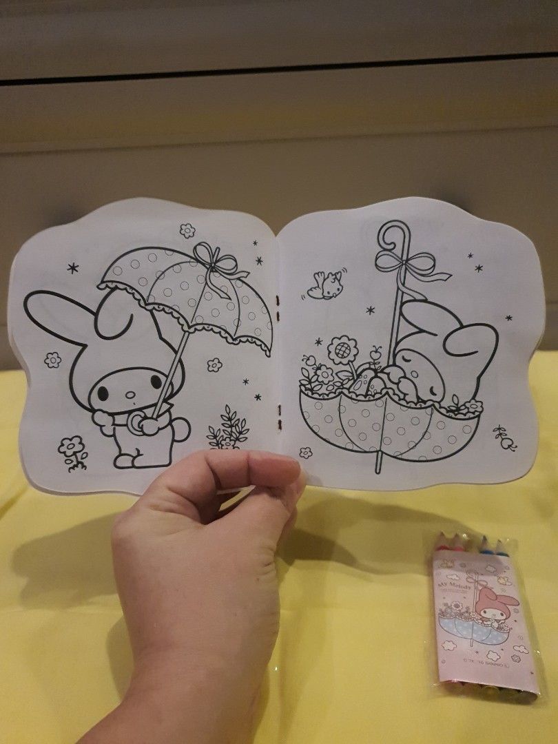 My Melody Mini Coloring Book with Color Pencil, Hobbies & Toys ...
