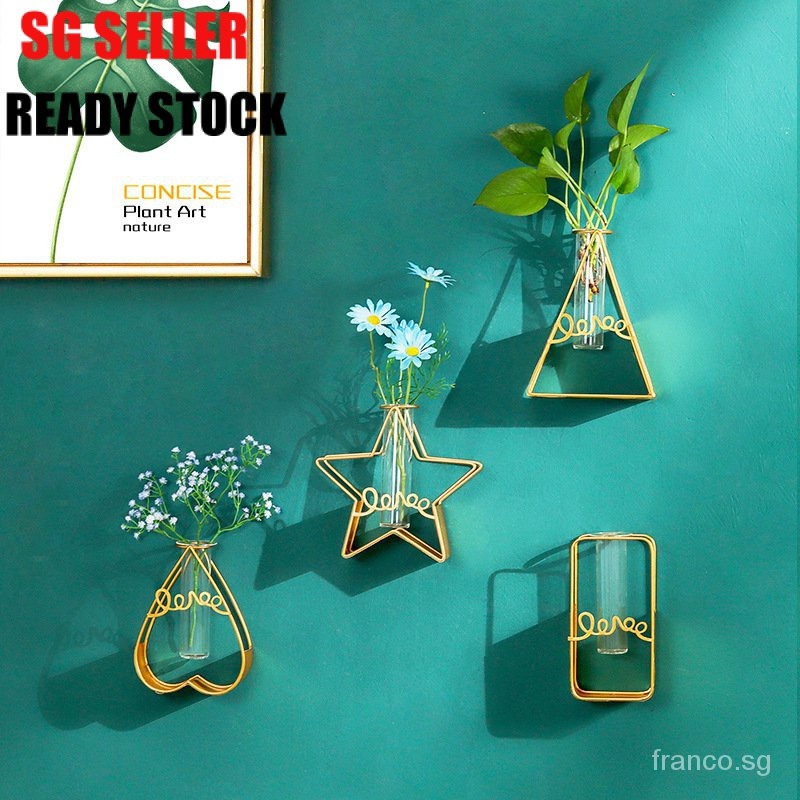 Nordic Light Luxury Glass Hydroponics Scindapsus Aureus Vase Wall ...