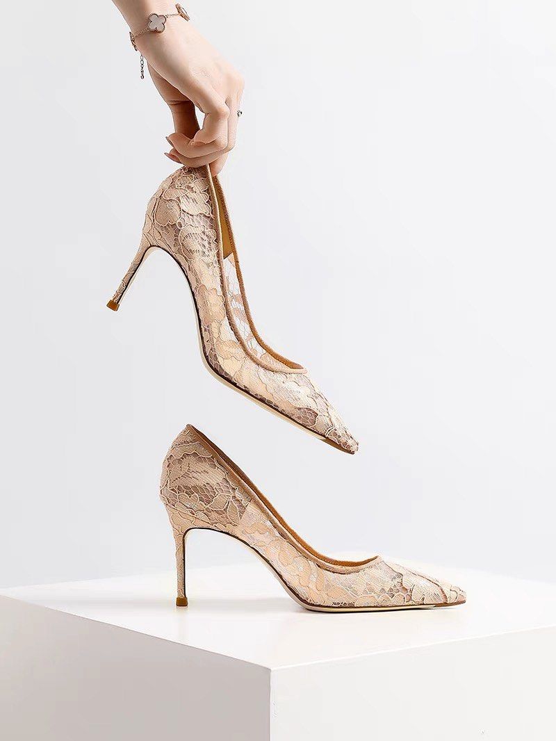 Nude Lacey Heels Women S Fashion Footwear Heels On Carousell