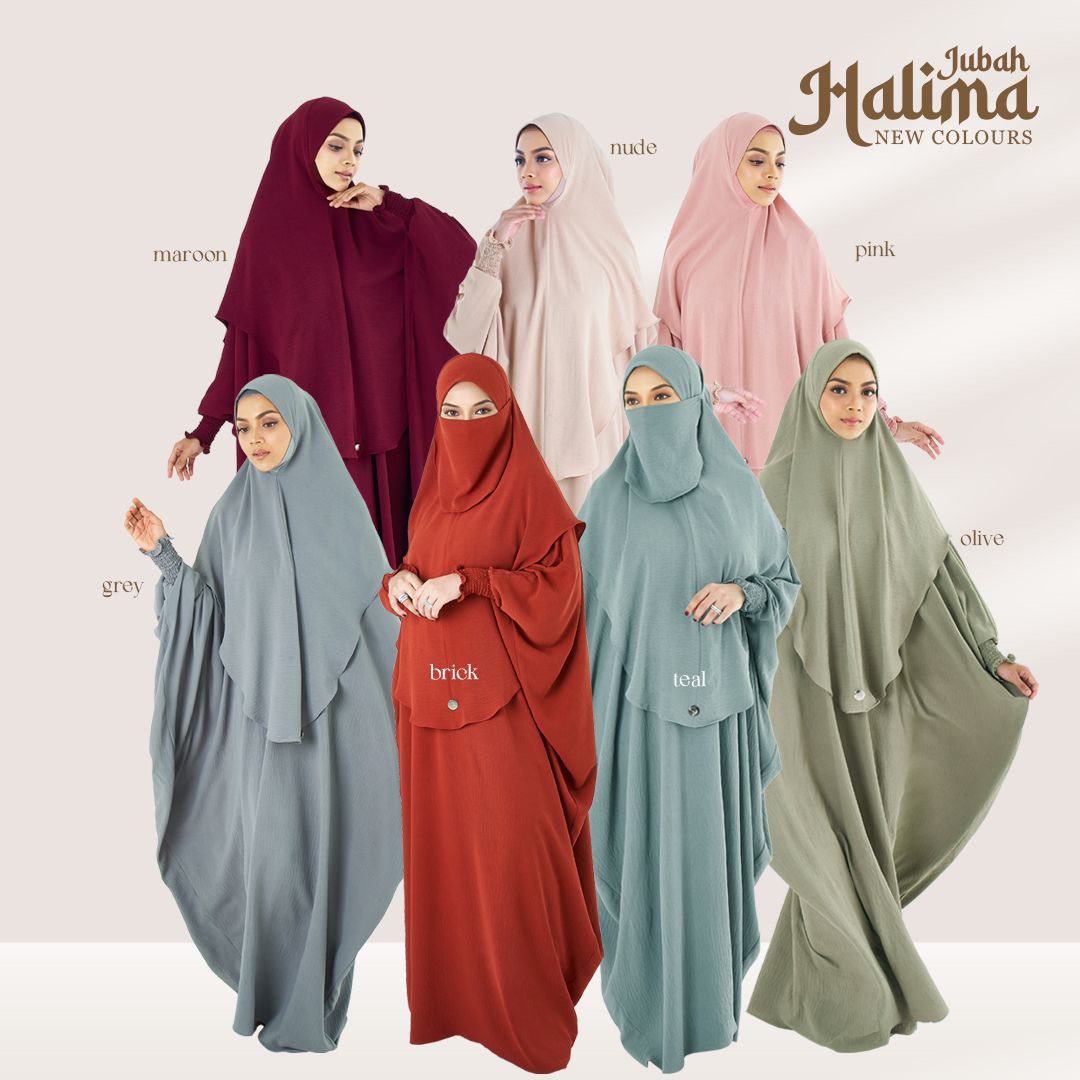 Nunha Awla Jilbab / Halima Jubah, Women's Fashion, Muslimah Fashion ...