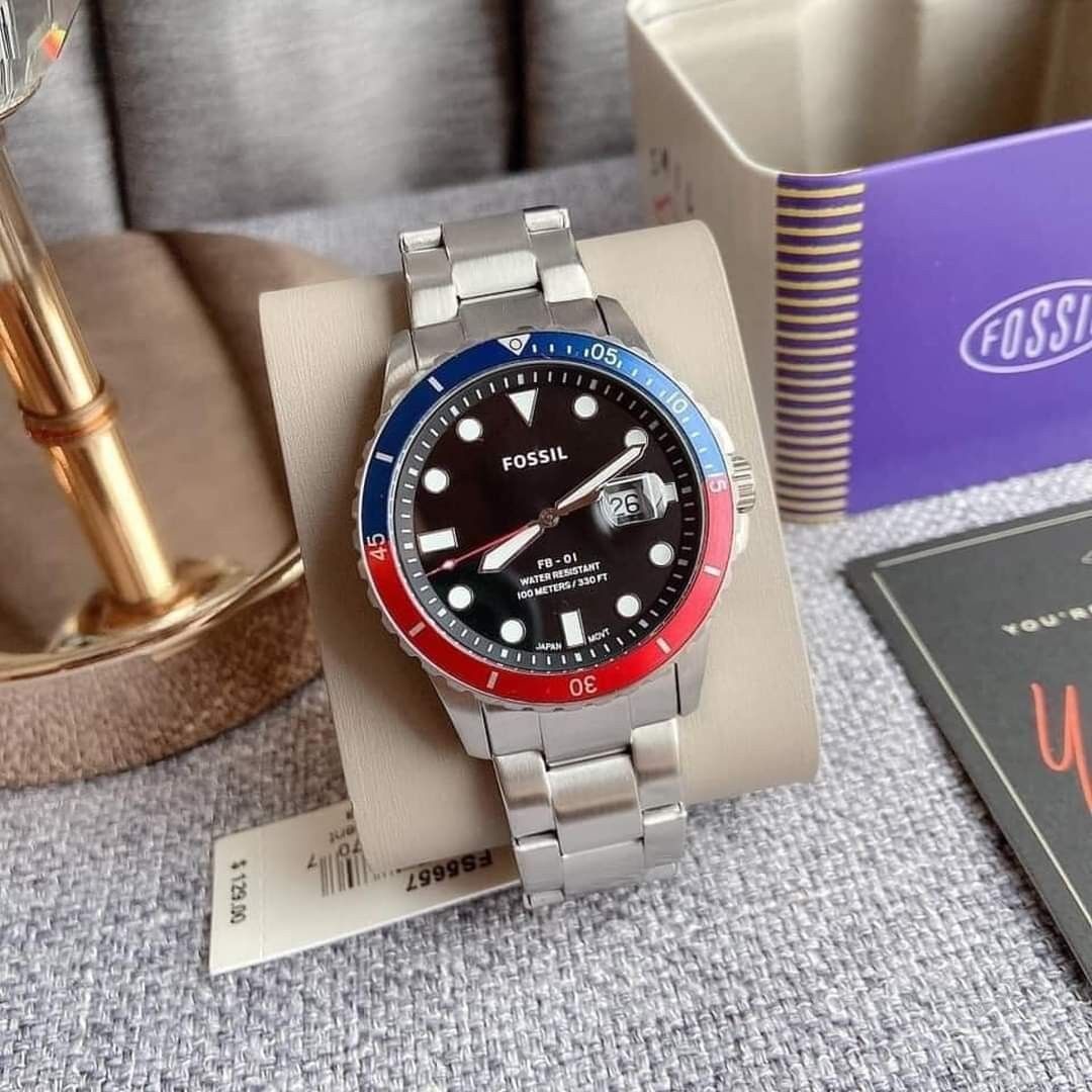 Original Fossil Men's FB-01 Stainless Steel Dive-Inspired Casual Quartz Watch on Carousell