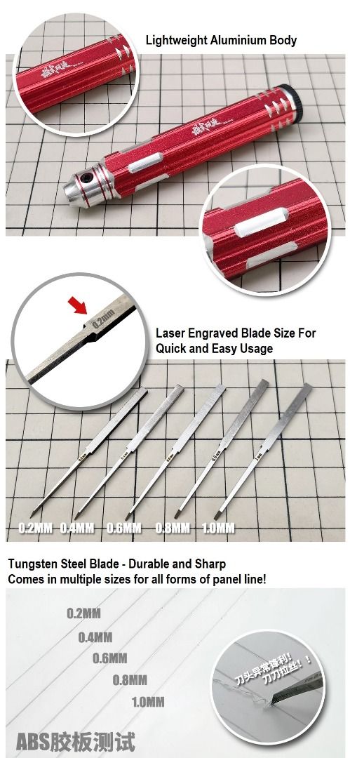 Panel Line Scriber Knife Tool Set - for Gundam & Plastic Models Panel ...