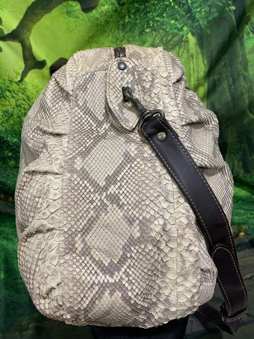 PAPER MOON Genuine Snakeskin Travel Bag, Women's Fashion, Bags ...