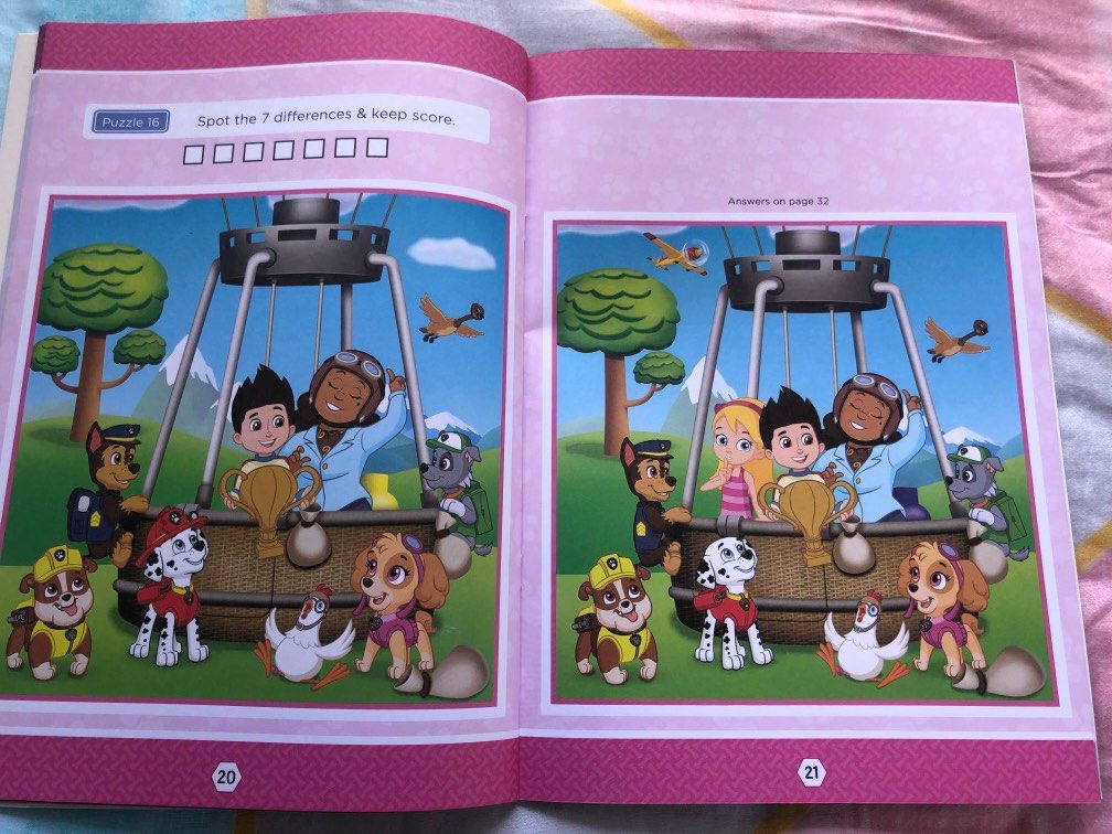 Paw patrol spot the difference Nickelodeon book, Hobbies & Toys, Books ...