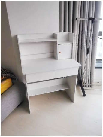 Petit basic minimalist Study Desk with shelf and drawer Furniture / BTO ...