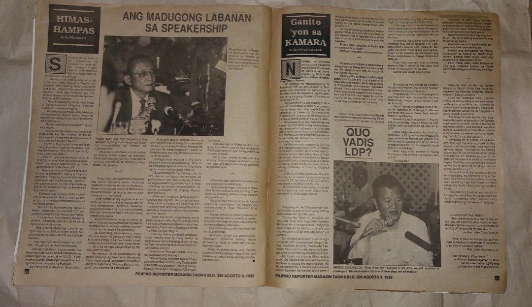 Pilipino Reporter Magasin Agosto 9 1992 Pumuputok Pa Ang Bulkan Lahar ...