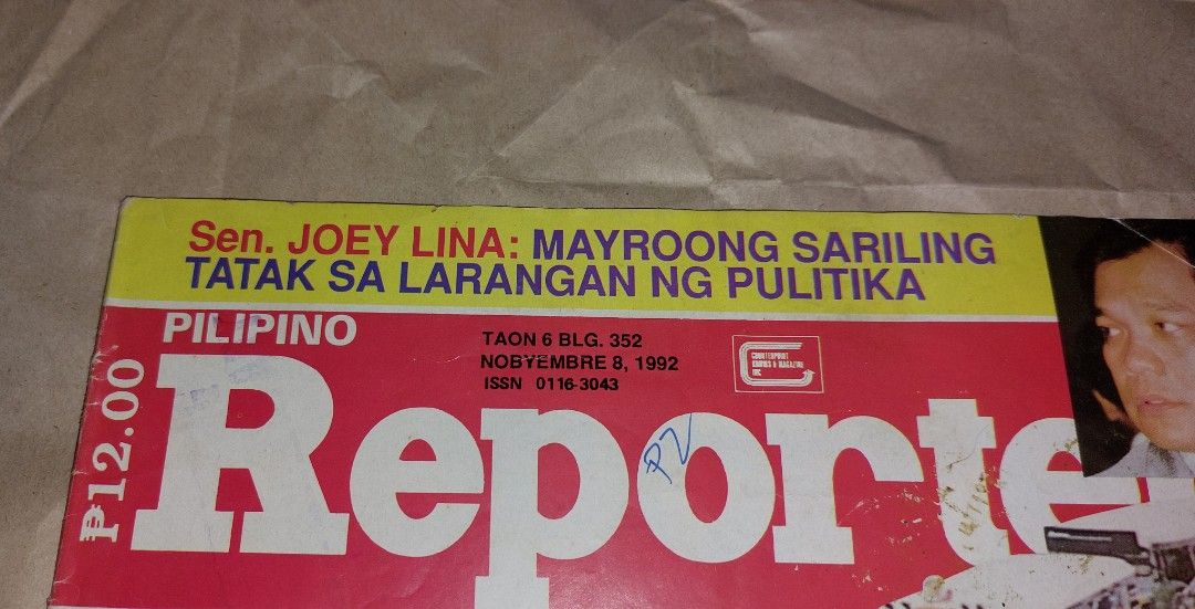 Pilipino Reporter Magasin November 8 1992 Jeepney Phase Out Collectible ...