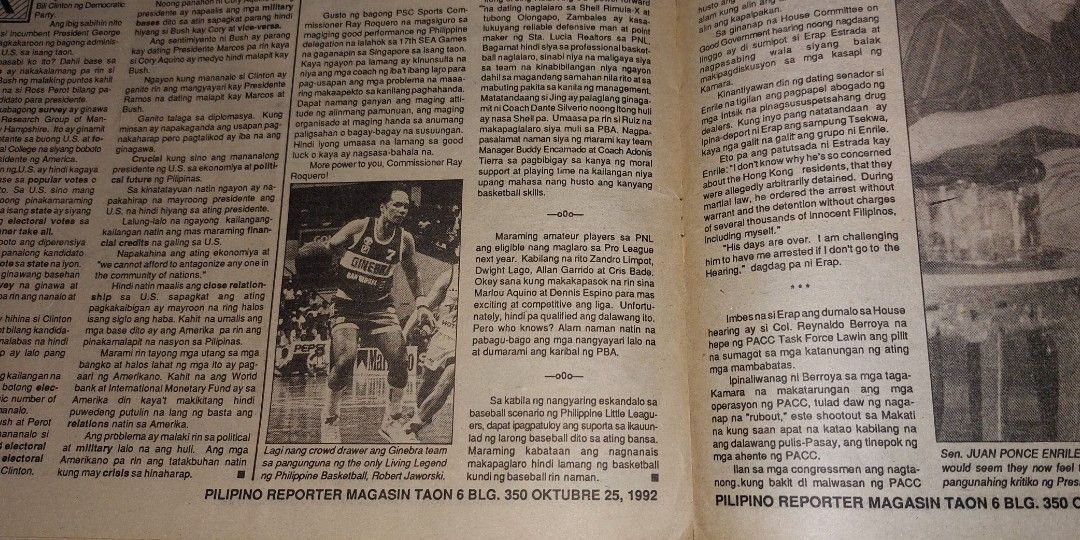 Pilipino Reporter Magasin Oktubre 25 1992 PACC NI ERAP, Leandro ...