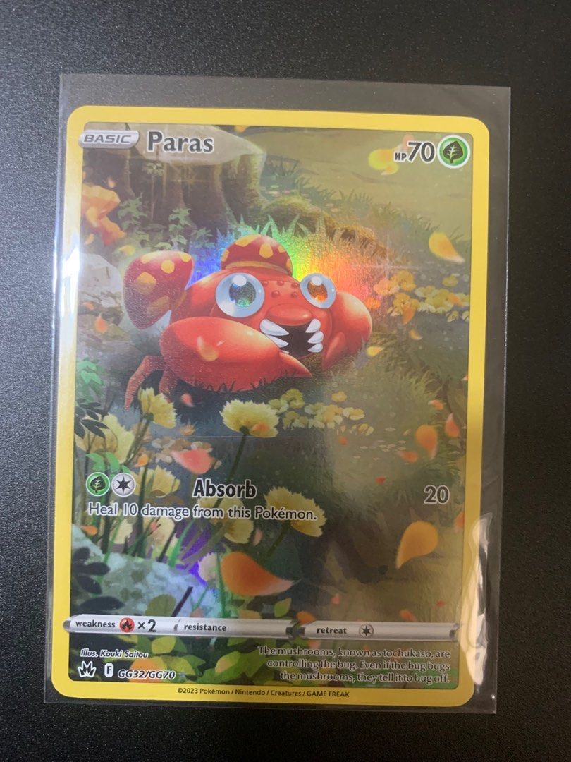 Pokemon Paras GG32 Crown zenith, Hobbies & Toys, Toys & Games on Carousell