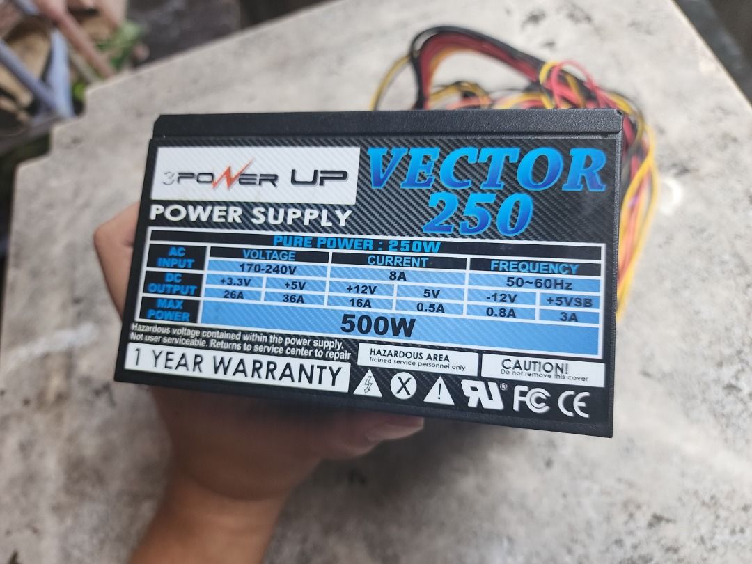 Power Supply PSU 500Watt PowerUp Vector Pure Power 250 250W Watt ...