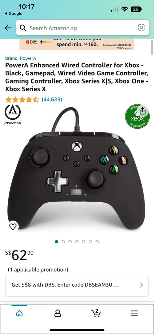 PowerA Enhanced Wired Controller for Xbox - Black, Gamepad, Wired Video ...