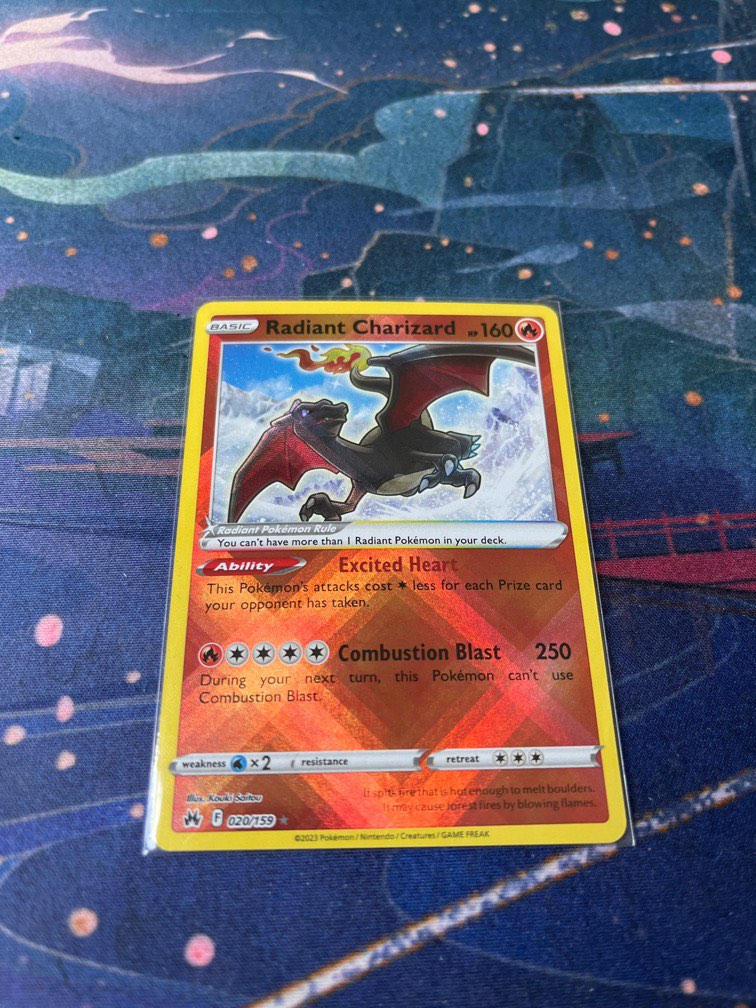 Radiant Charizard Crown Zenith, Hobbies & Toys, Toys & Games on Carousell