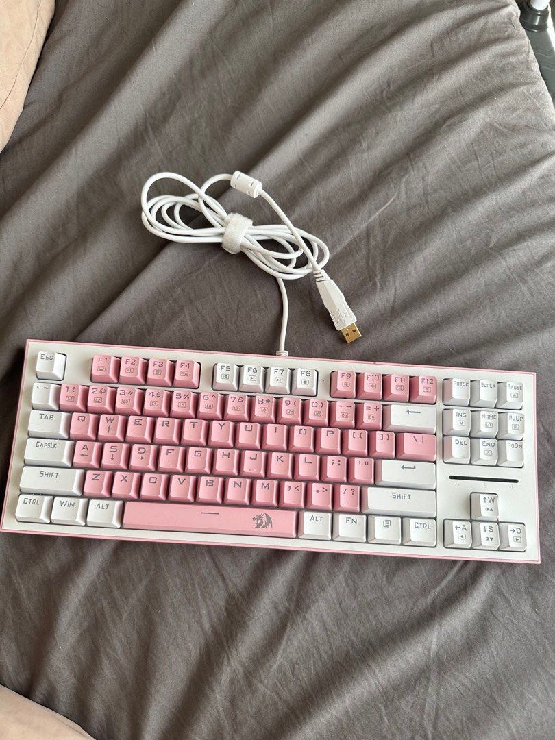 Redragon BES Pink White Mechanical Gaming Keyboard K611-P1B, Computers & Tech, Parts ...