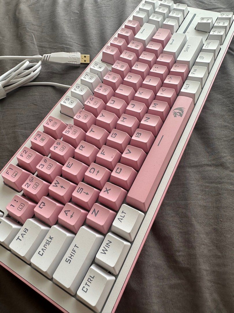 Redragon BES Pink White Mechanical Gaming Keyboard K611-P1B, Computers & Tech, Parts ...