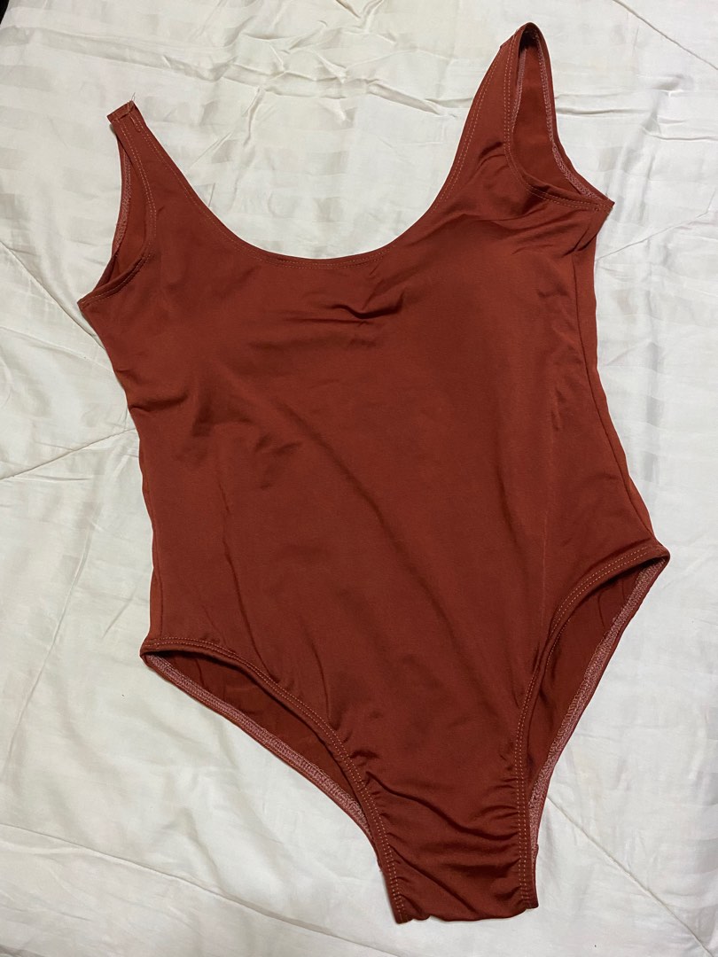 Rust One Piece Low-back Swimsuit on Carousell