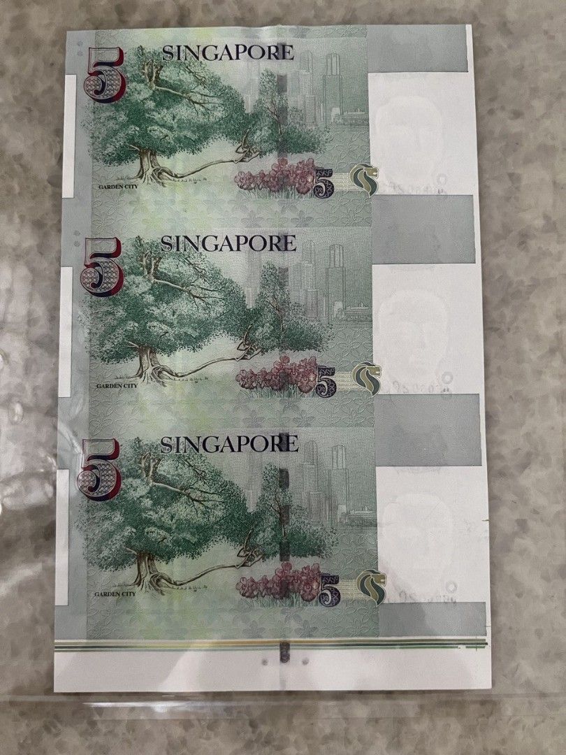 SGD $5 Uncut 3-1, Hobbies & Toys, Memorabilia & Collectibles, Currency ...
