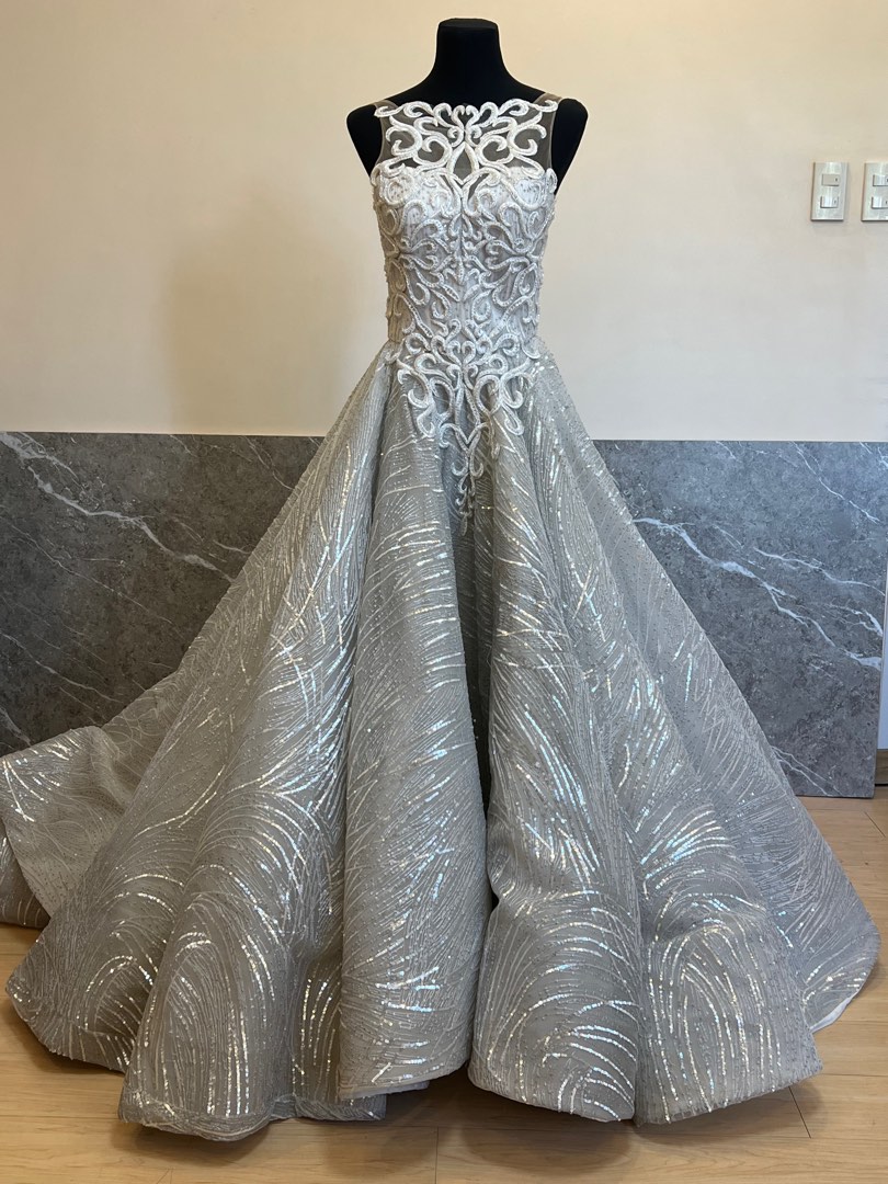 Silver ballgown, Women's Fashion, Dresses & Sets, Evening dresses ...
