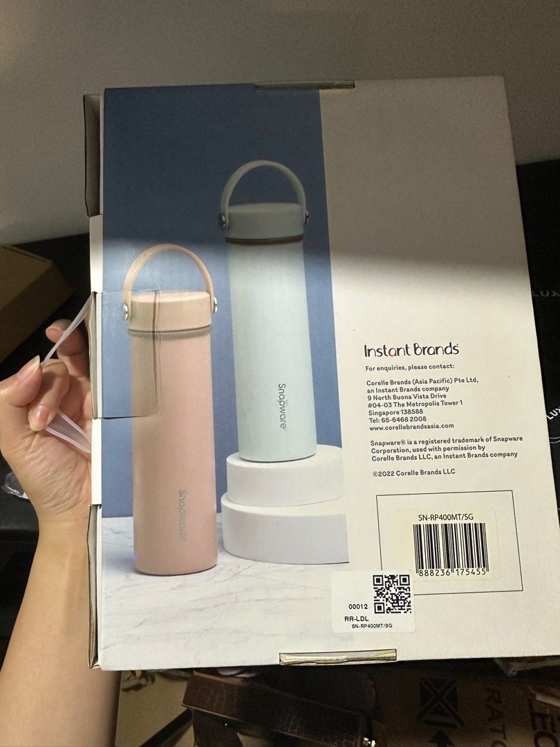 Snapware 400ml Ceramic Thermal Bottle, Furniture & Home Living, Kitchenware & Tableware, Water ...