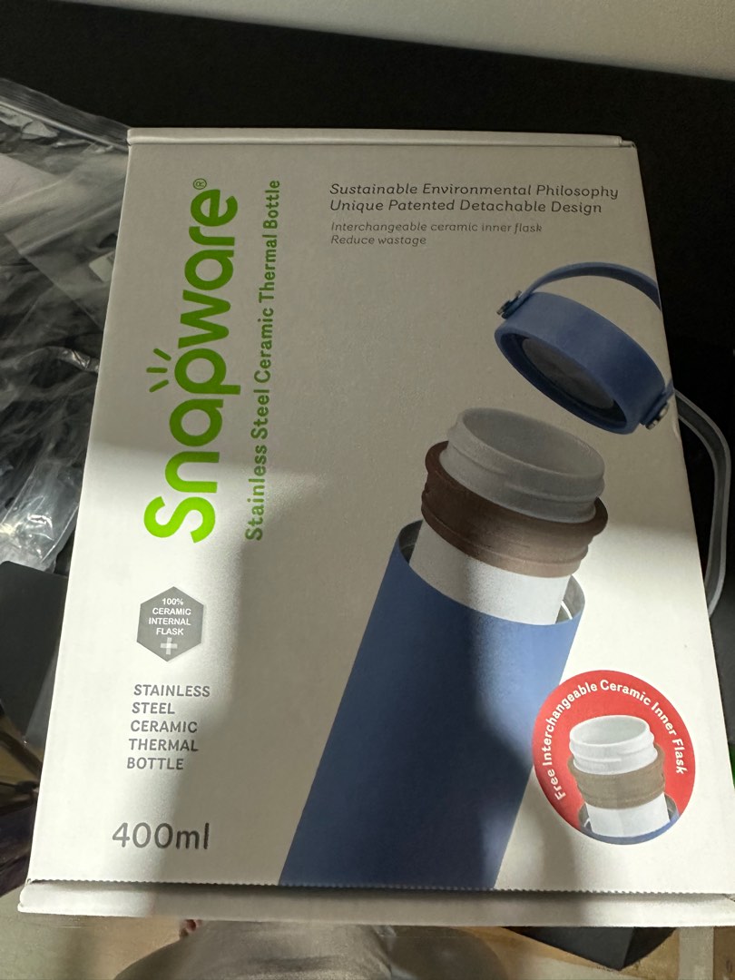 Snapware 400ml Ceramic Thermal Bottle, Furniture & Home Living, Kitchenware & Tableware, Water ...