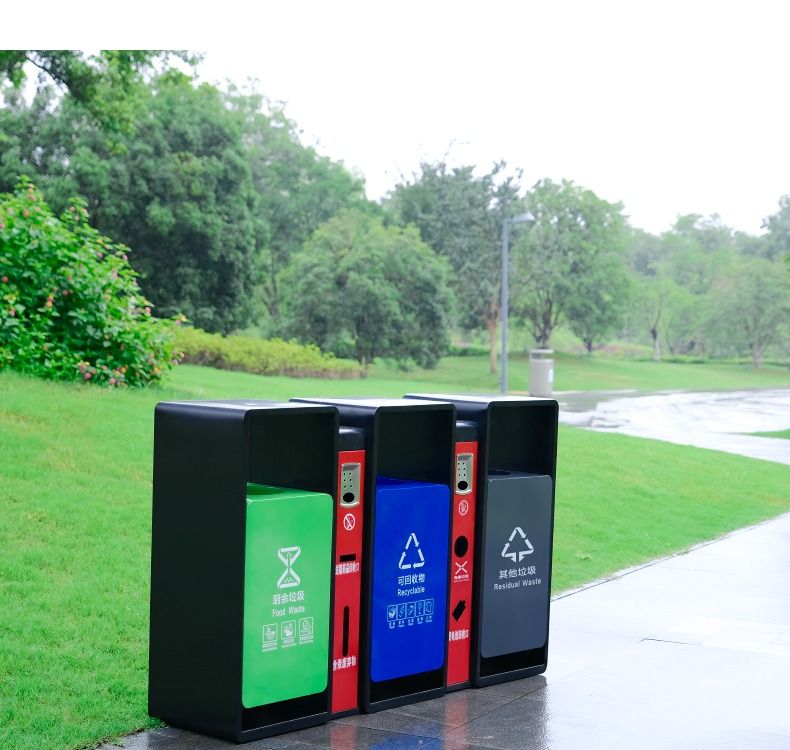 Sorting Outdoor Trash Rubbish Bin Garden Park Galvanized Sanitation ...