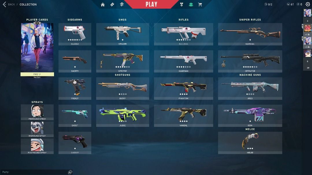 STACKED VALO ACCOUNT WITH CHAMPION KARAMBIT, ONI KATANA, PREMIUM VANDAL ...