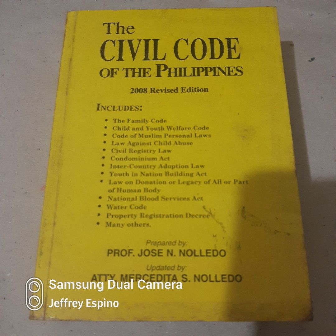 The Civil Code of the Philippines Book, Hobbies & Toys, Books ...