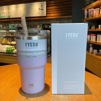 Tyeso 600ml/900ml Double Walled Stainless Steel Tumbler Cups Vacuum ...