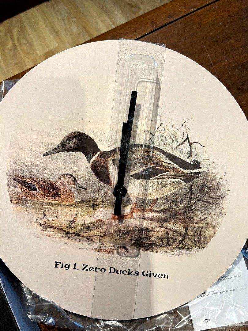 Typo "Zero Ducks Given" Wall Clock, Furniture & Home Living, Home Decor Accessories, Clocks on ...
