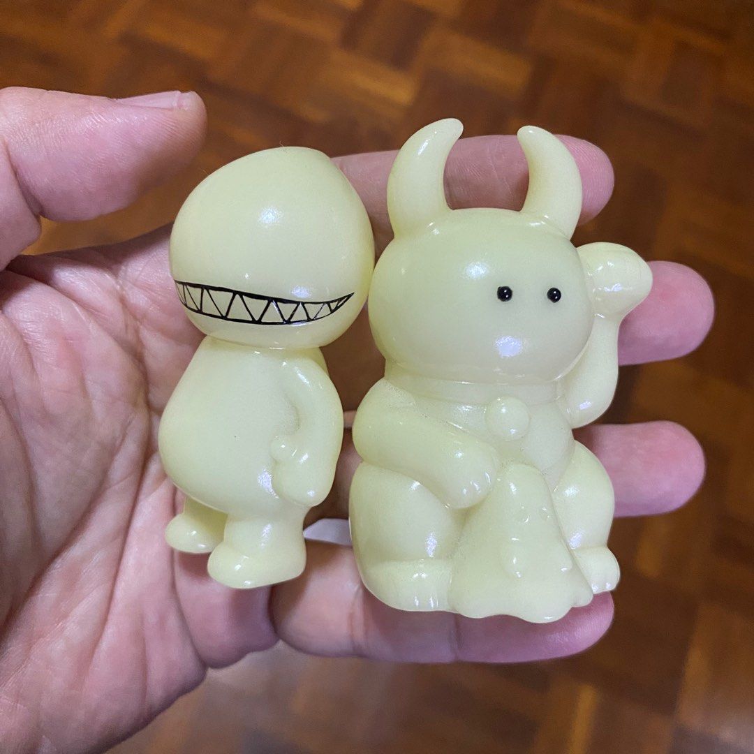 Uamou Gid Glow in the Dark Set of 2 designer kaiju toys sofubi softvinyl, Hobbies & Toys, Toys ...