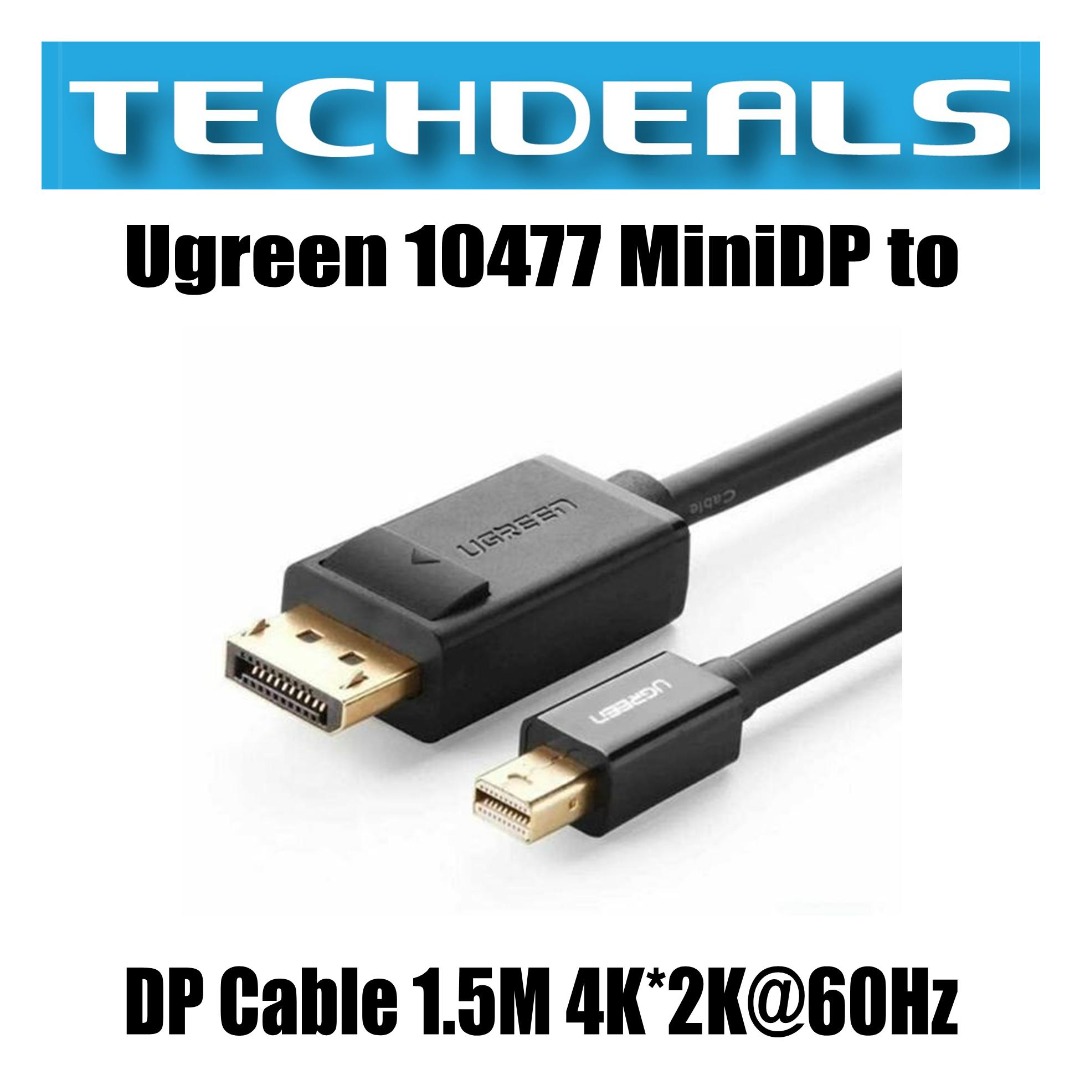 Ugreen 10477 MiniDP to DP Cable 1.5M 4K*2K@60Hz, Computers & Tech ...