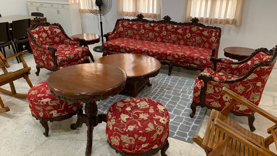 Vintage 9-piece Narra Sala Set, Furniture & Home Living, Furniture ...