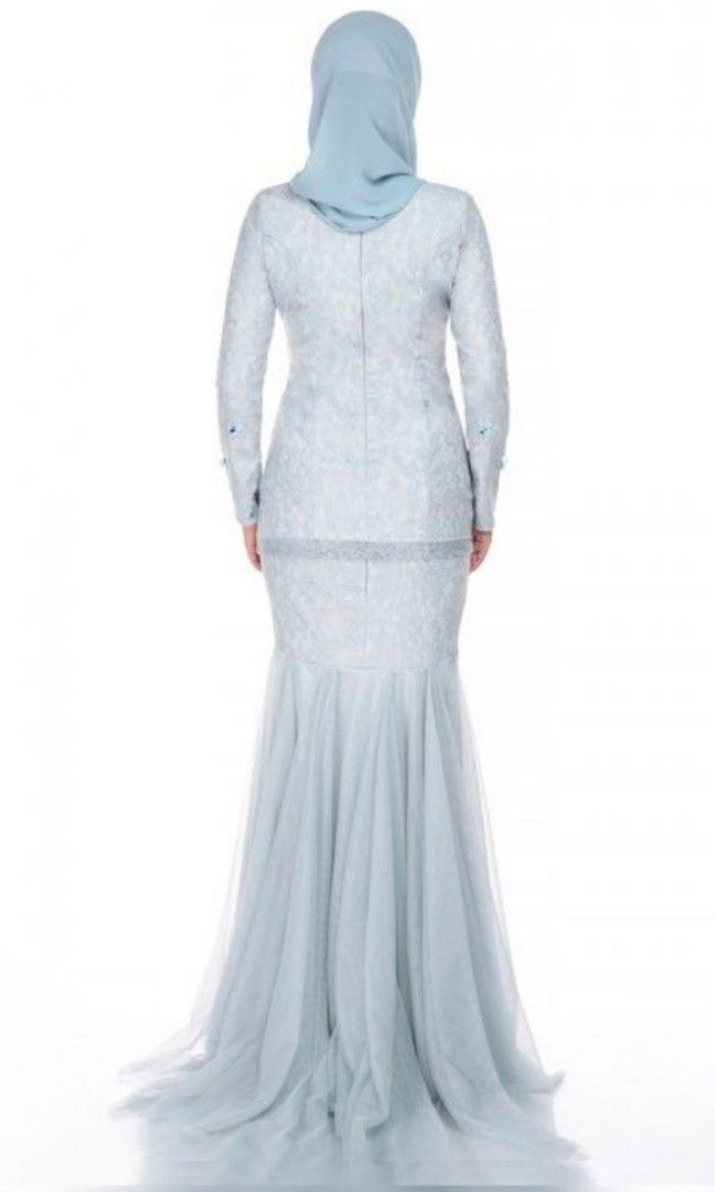 Wanzar bride kurung dusty blue. Baju tunang/nikah/sanding, Women's ...