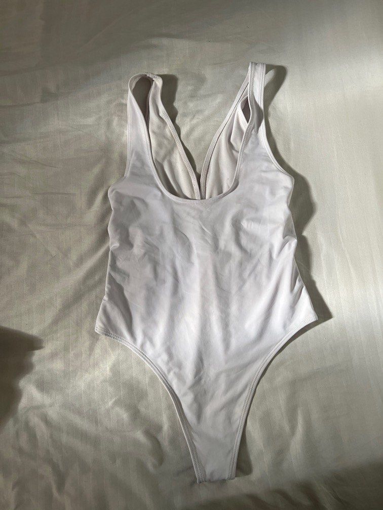White Monokini Swimsuit, Women's Fashion, Swimwear, Bikinis & Swimsuits ...