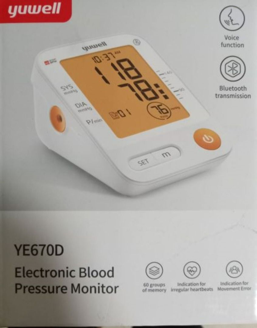 Yuwell Electronic Blood Pressure Monitor YE670A, Health & Nutrition, Health Monitors & Weighing ...