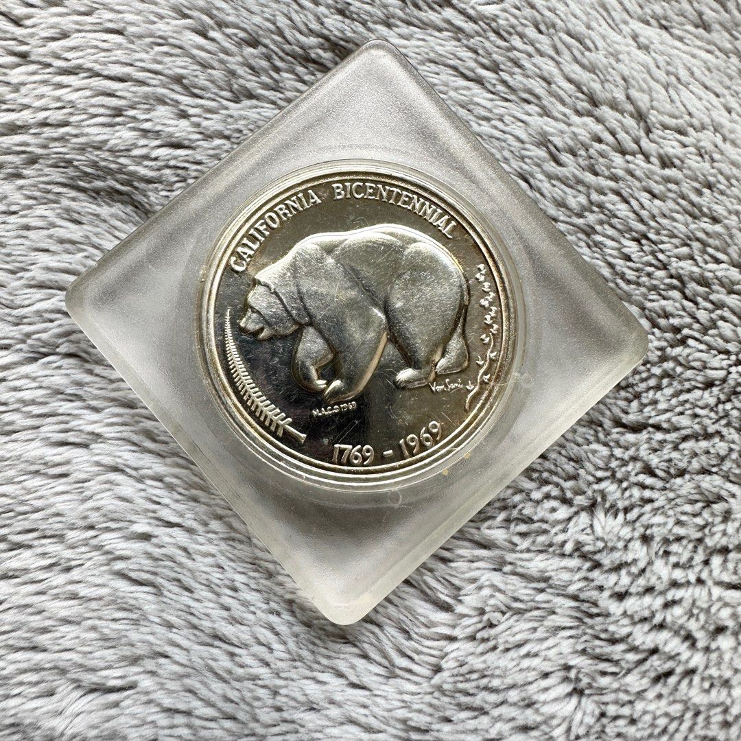 1969 California Bicentennial Bear 999 silver medal round, Hobbies ...