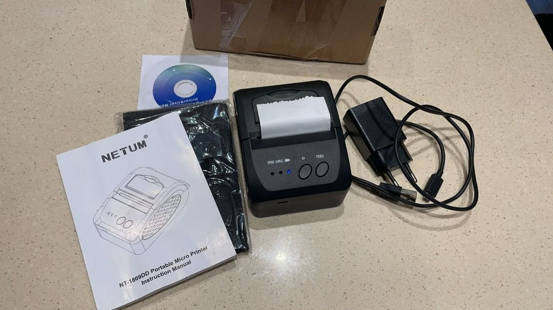 3427) NETUM NT-1809DD PORTABLE MICRO PRINTER, Computers & Tech ...