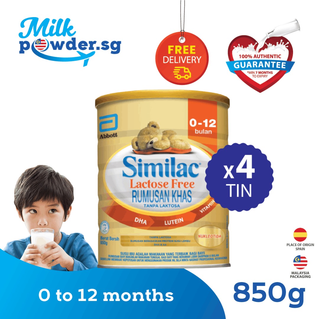 [4 x tins] Similac Lactose Free 850g, Babies & Kids, Nursing & Feeding ...