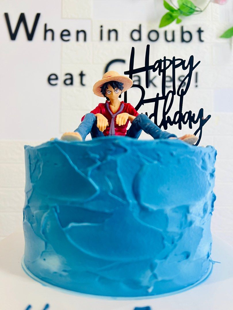 6 inch One Piece luffy D cake birthday cake, Food & Drinks, Homemade ...